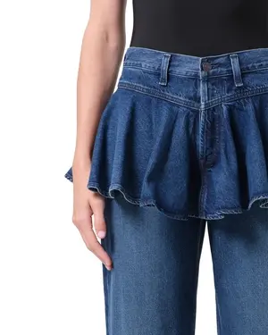 AGOLDE High Rise Straight Peplum Jeans - Peak
