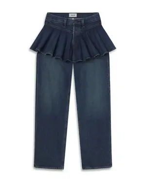 AGOLDE High Rise Straight Peplum Jeans - Peak