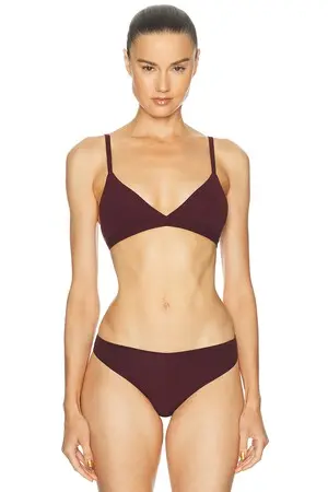 SKIMS Skims Fits Everybody Triangle Bralette In Brown Currant