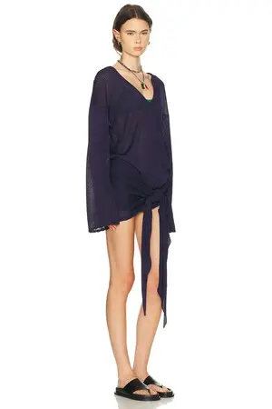 Attico Wrap Dress - Purple Blue