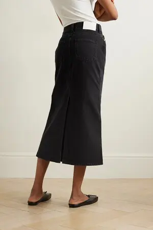 Loulou De Saison Denim Midi Skirt - Black