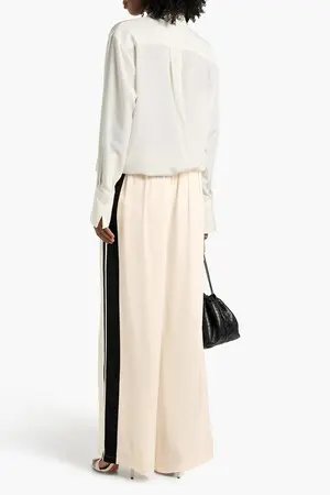 FRAME Striped Wide-leg Silk Pants