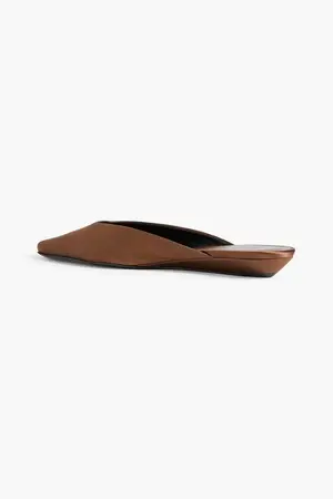 Loulou De Saison Petros Satin Slippers - Brown