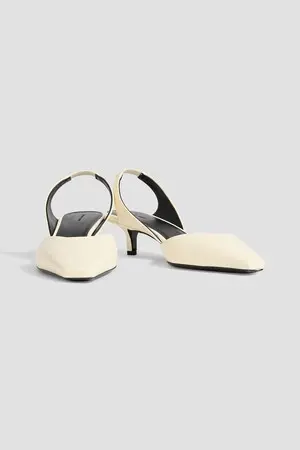 Loulou De Saison Akila Leather Slingback Pumps - Cream