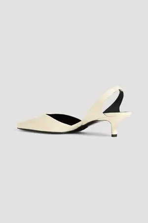 Loulou De Saison Akila Leather Slingback Pumps - Cream