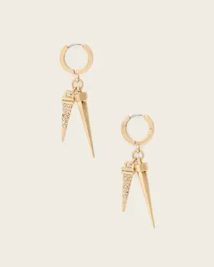ALLSAINTS Double Spike Drop Earrings - Brass