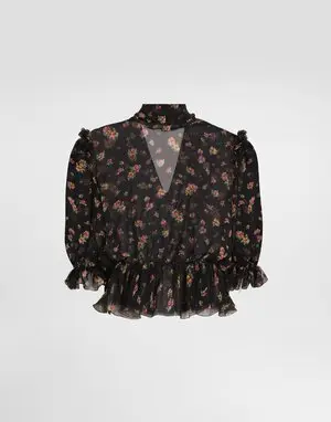 Dolce & Gabbana Floral-print Chiffon Top