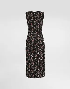 Dolce & Gabbana Floral-print Charmeuse Midi Dress