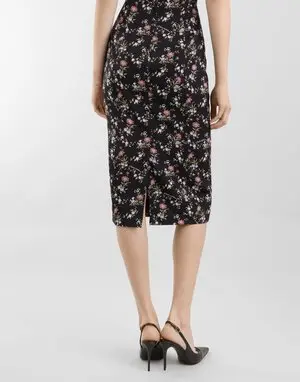 Dolce & Gabbana Floral-print Charmeuse Midi Dress