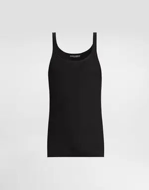 Dolce & Gabbana Ribbed Cotton Tank Top - Brown