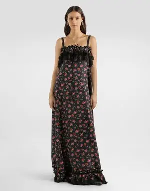 Dolce & Gabbana Floral-print Habotai Long Dress