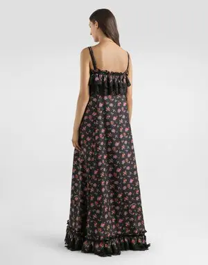 Dolce & Gabbana Floral-print Habotai Long Dress
