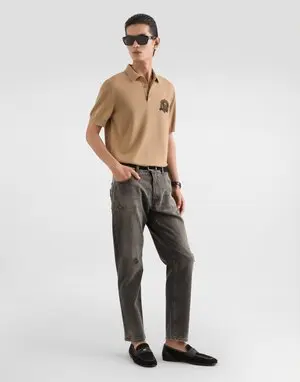 Dolce & Gabbana Virgin Wool Polo Shirt - Beige