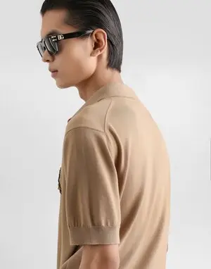 Dolce & Gabbana Virgin Wool Polo Shirt - Beige