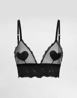 Dolce & Gabbana Tulle And Lace Bra - Black