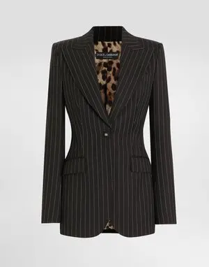 Dolce & Gabbana Single-breasted Pinstripe Wool Jacket