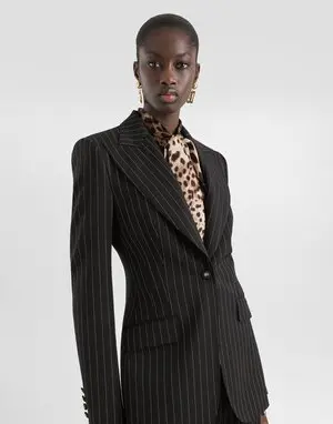 Dolce & Gabbana Single-breasted Pinstripe Wool Jacket
