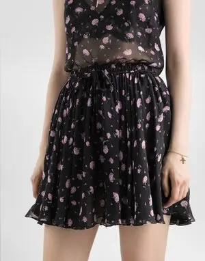 Dolce & Gabbana Carnations-print Chiffon Skirt