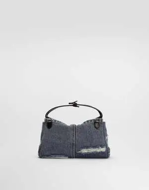 Dolce & Gabbana Vittoria Denim Patchwork Shoulder Bag