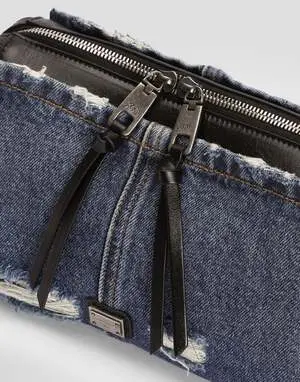Dolce & Gabbana Vittoria Denim Patchwork Shoulder Bag
