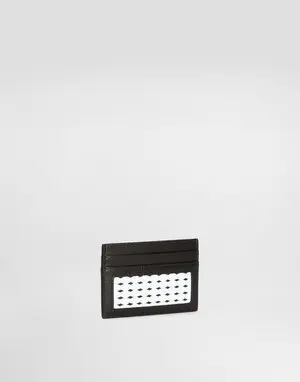 Dolce & Gabbana Woven Plongé Calfskin Card Holder