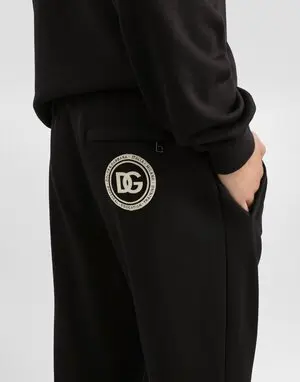 Dolce & Gabbana Jersey Trousers With Patch - Black