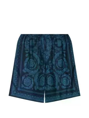 Versace Floral-print Shorts - Blue