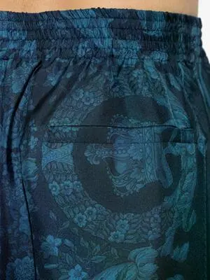 Versace Floral-print Shorts - Blue