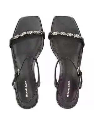 Michael Kors Dina Leather Sandals - Black