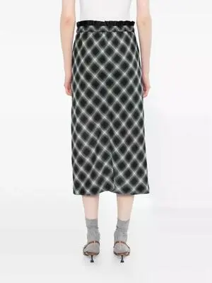 LESS Plaid Midi Skirt