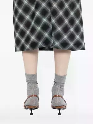 LESS Plaid Midi Skirt