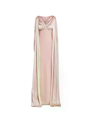 RHEA COSTA Twisted Cape Dress