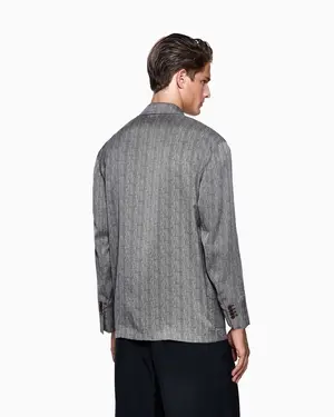 Giorgio Armani Double-breasted Lyocell & Silk Printed Jacket