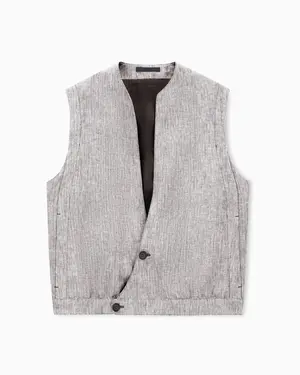 Giorgio Armani Linen Blend Asymmetrical Vest