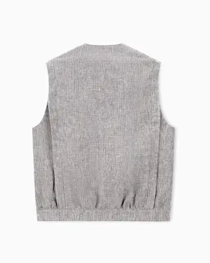 Giorgio Armani Linen Blend Asymmetrical Vest