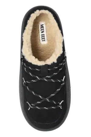 Moon Boot Suede Slippers - Black