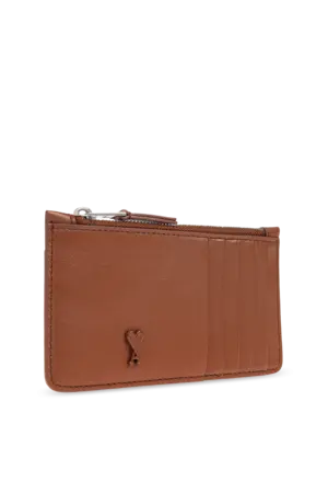 AMI Paris Leather Card Holder With Logo