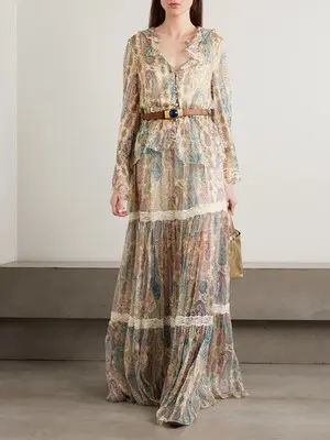Etro Ruffled Paisley-print Silk-chiffon Peplum Blouse - Multi