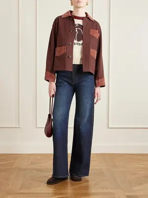 BODE Corduroy-trimmed Cotton-twill Jacket - Brown