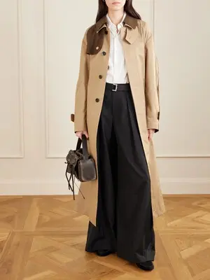 Sacai Belted Two-tone Gabardine Trench Coat