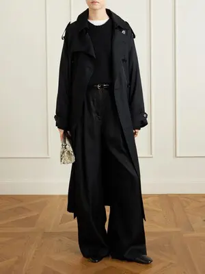 THE FRANKIE SHOP Marfa Pleated Twill Wide-leg Trousers