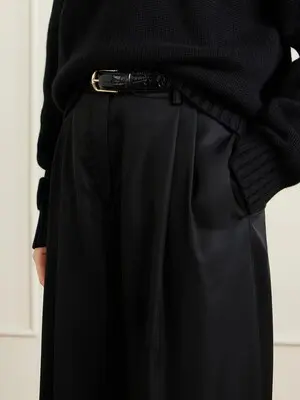 THE FRANKIE SHOP Marfa Pleated Twill Wide-leg Trousers