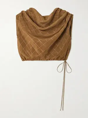 KALLMEYER Naia Checked Draped Voile Top