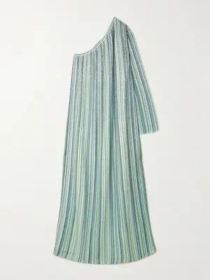 Missoni Sequin-trimmed Striped Crochet-knit Maxi Dress - Blue