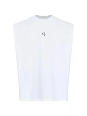 Vetements Logo-detail Sleeveless T-shirt - White