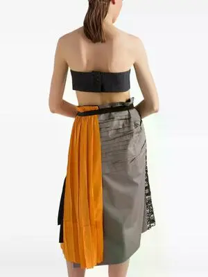 Prada Midi Patchwork Skirt - Orange