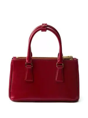 Prada Mini Galleria Saffiano Leather Tote Bag - Red