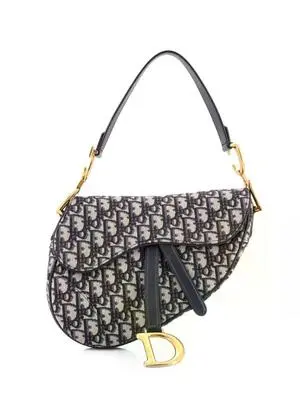 Dior Saddle Handbag Oblique Canvas Medium - Blue