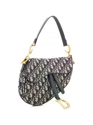 Dior Saddle Handbag Oblique Canvas Medium - Blue