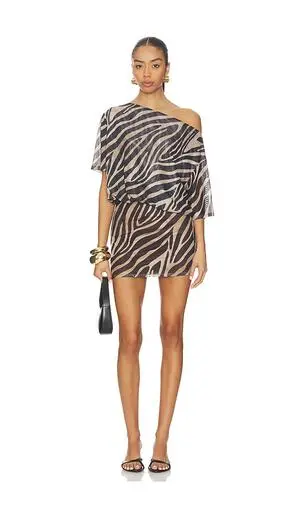 Superdown One-shoulder Print Mini Dress